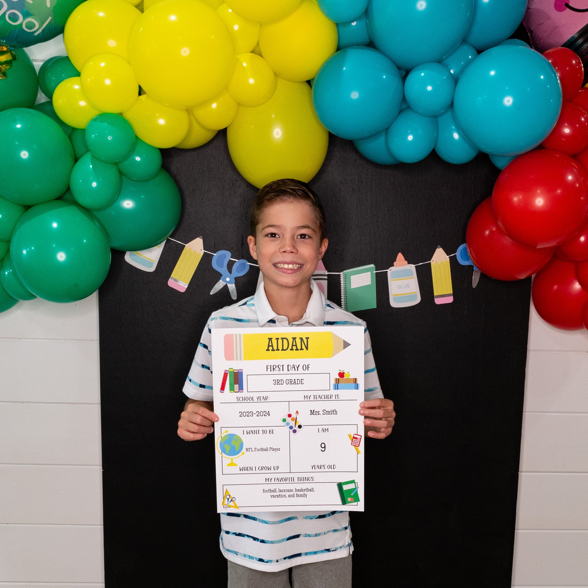 Free Printable First Day of School Photo Sign | The Party Darling