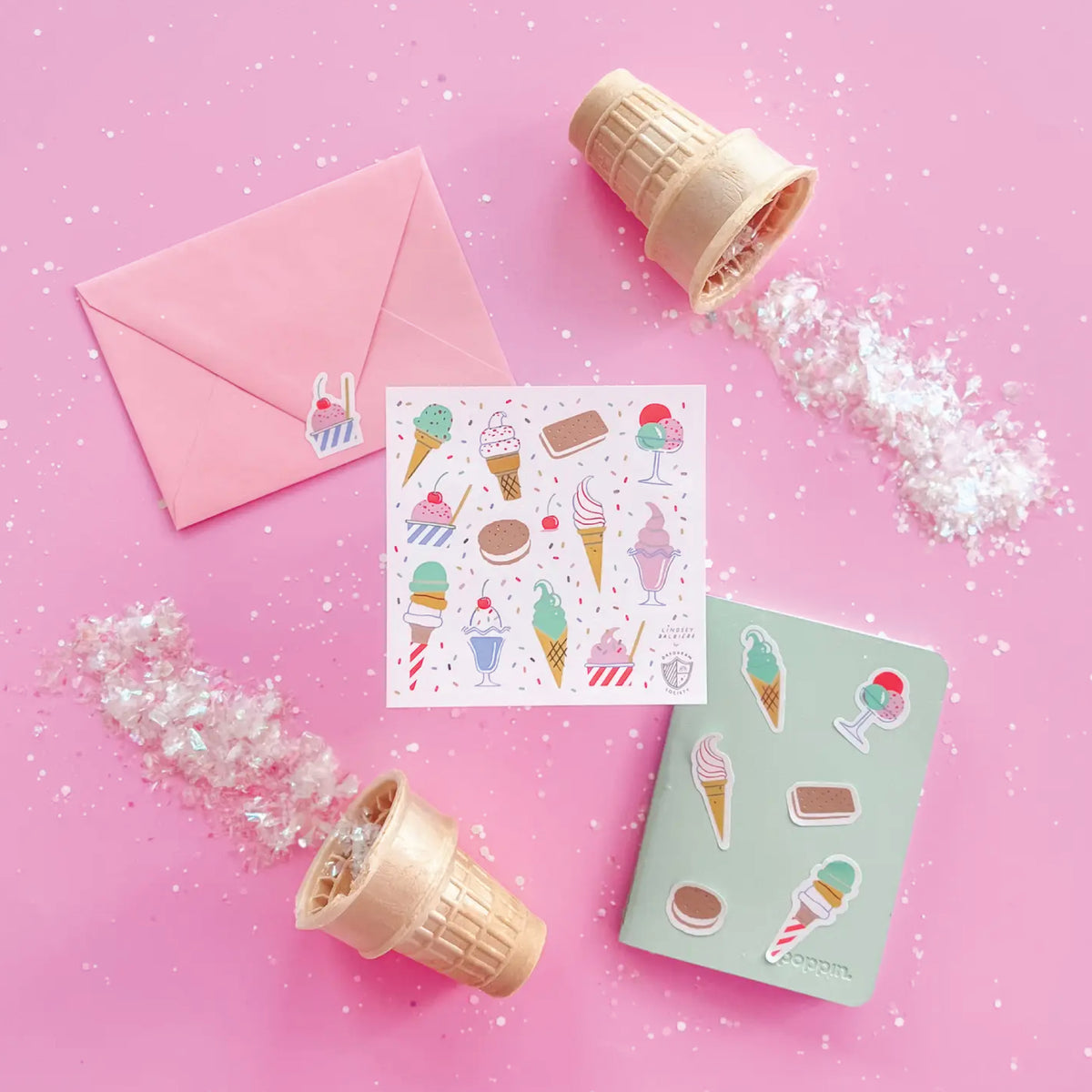 Ice Cream Sticker Sheets 4ct | The Party Darling
