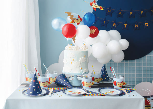Vintage Airplane Dessert Plates 6ct | The Party Darling