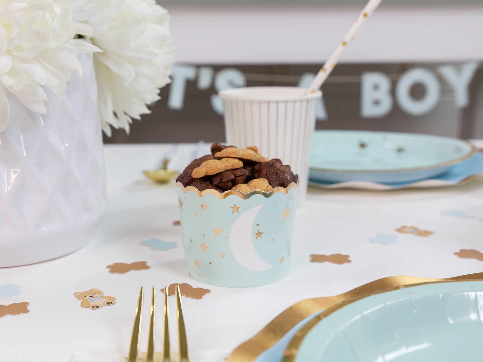 Baby Blue Moon and Star Food Cups 24ct | The Party Darling