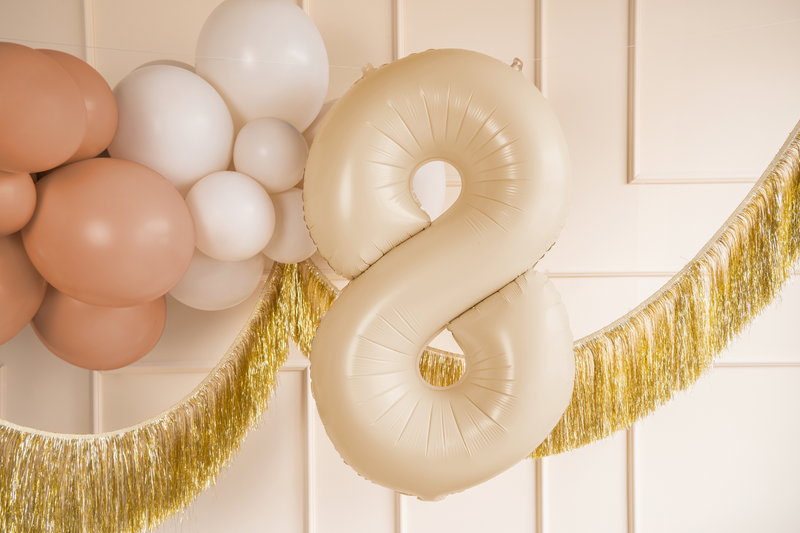 34" Beige Giant Number Balloon 0-9 | The Party Darling