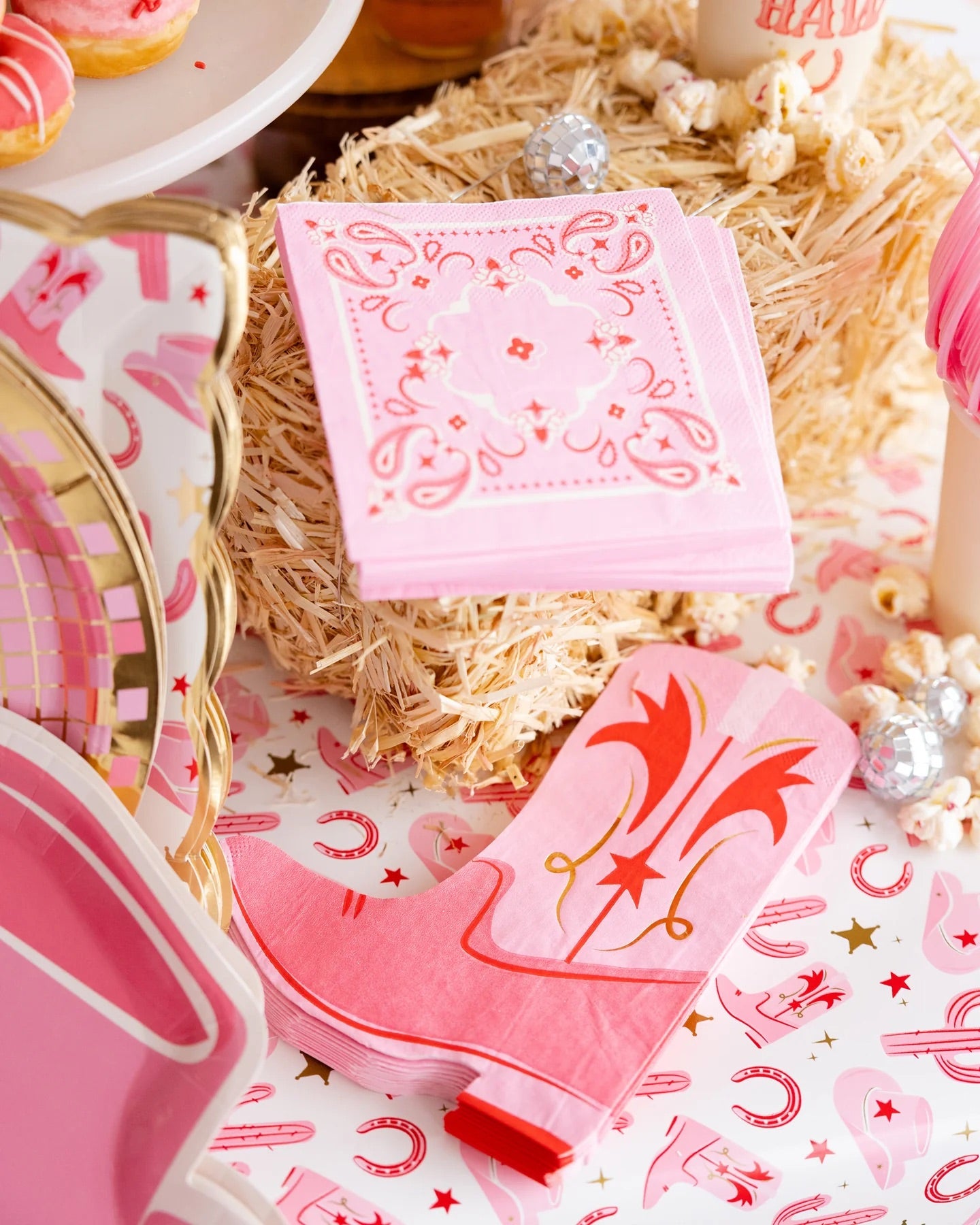 Pink Western Cowgirl Paper Table Runner 10ft | The Party Darling