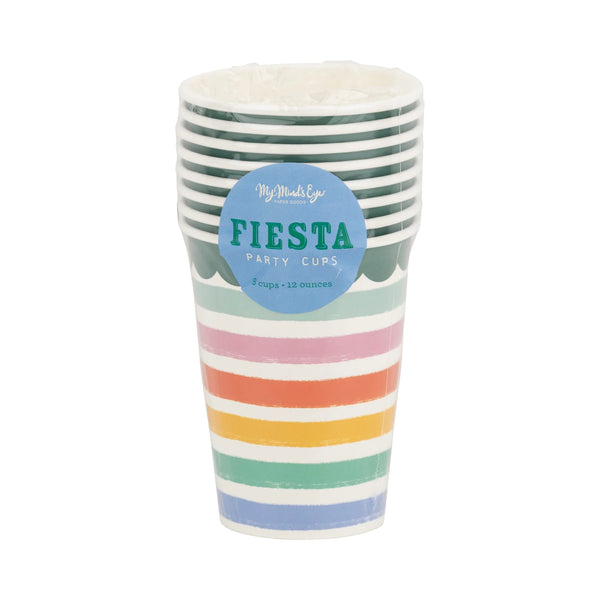 Fiesta Striped Paper Cups 8ct | The Party Darling