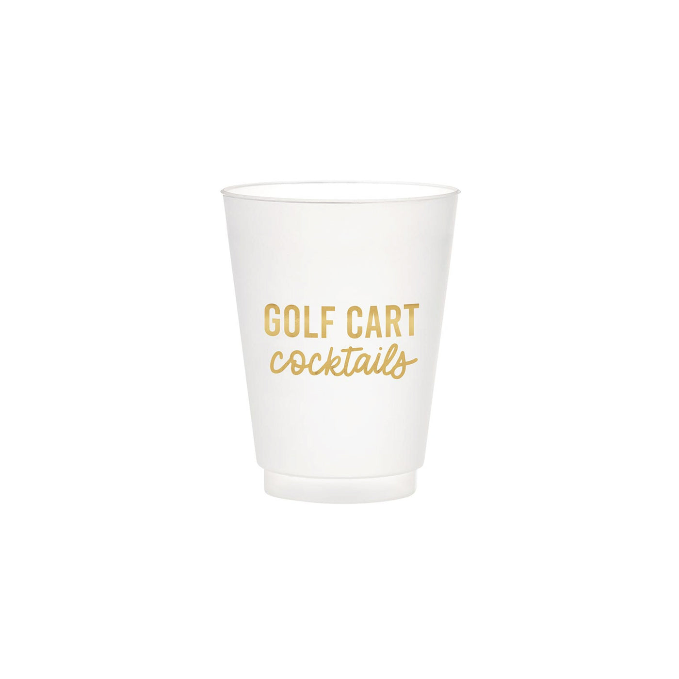 White Golf Cart Cocktails Plastic Cups 6ct | The Party Darling