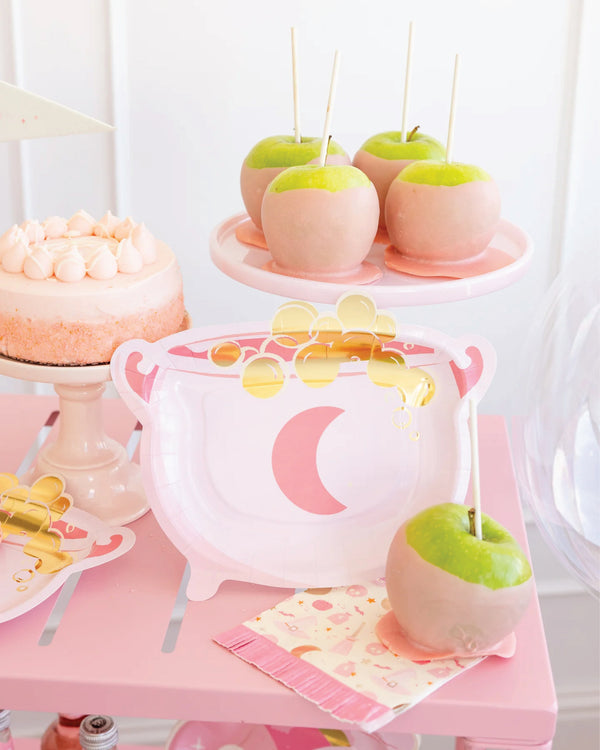 Pink Cauldron Lunch Plates 8ct | The Party Darling