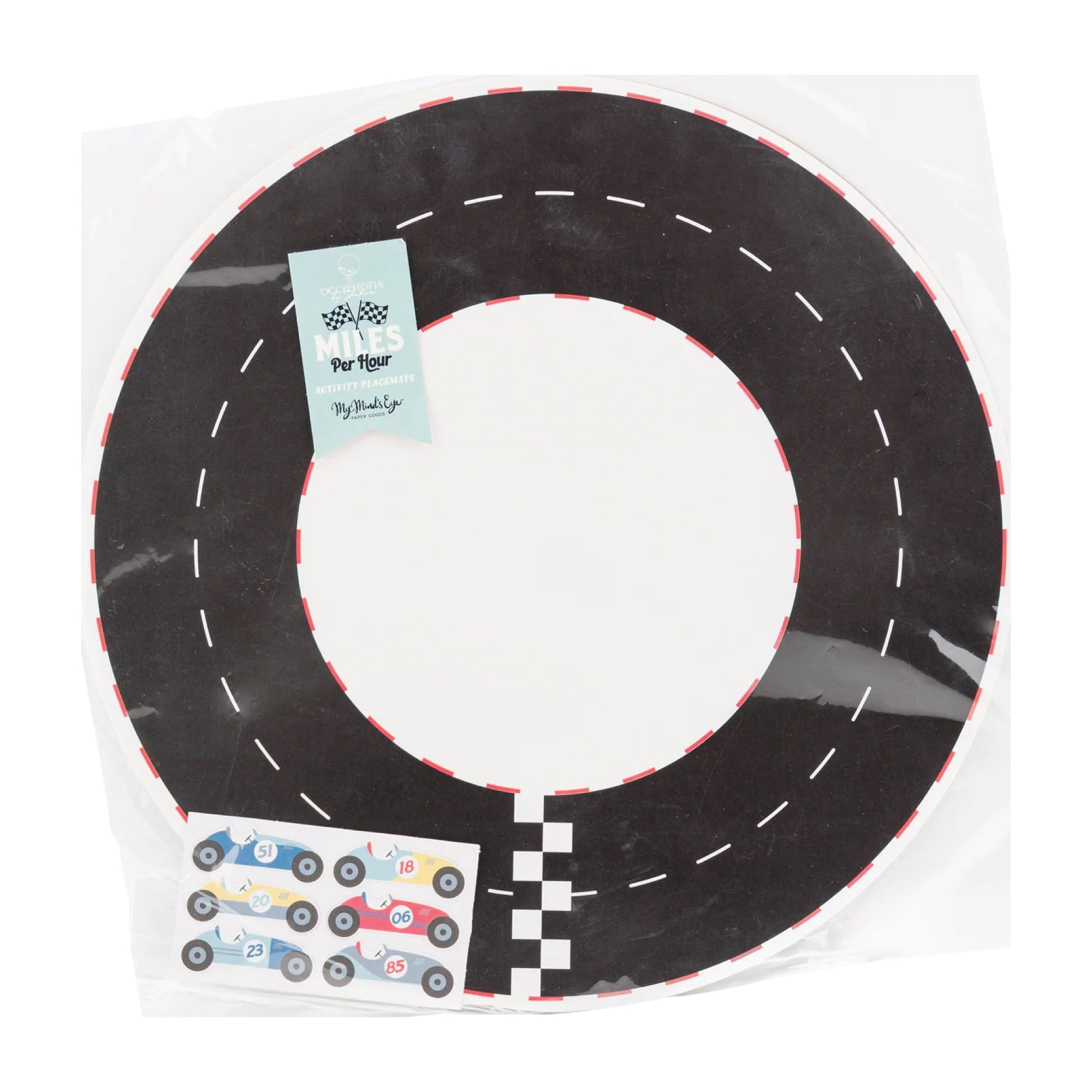 Round Race Track Paper Placemats 12ct | The Party Darling
