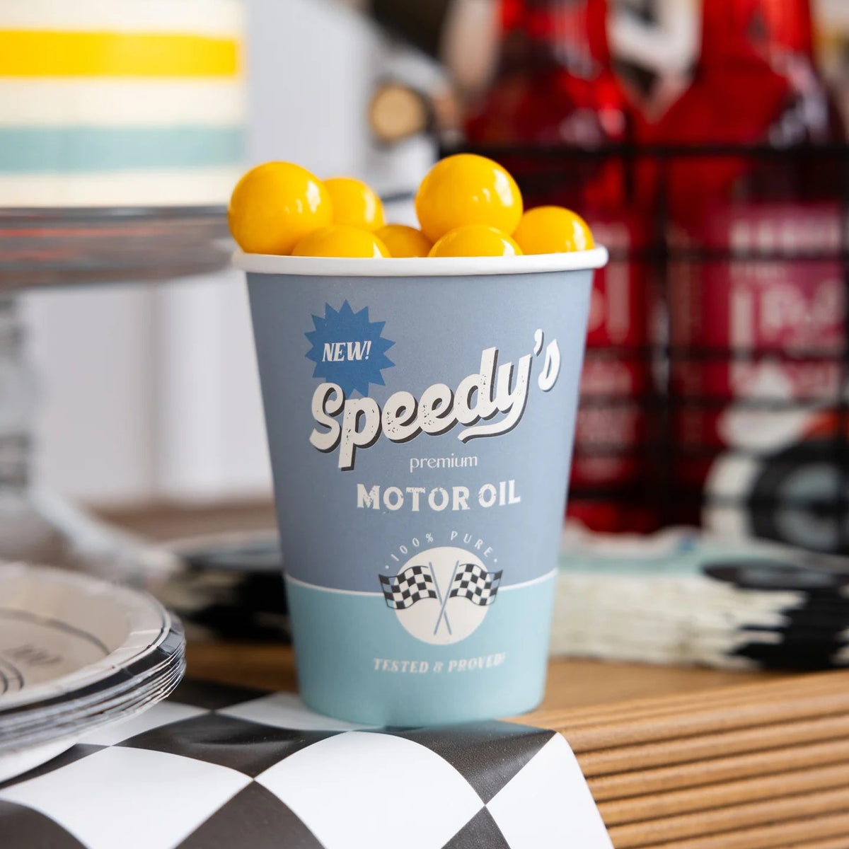 Speedy's Motor Oil Paper Cups 8ct | The Party Darling