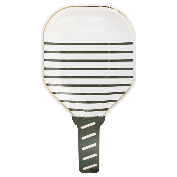 White Pickleball Paddle Dessert Plates 8ct | The Party Darling
