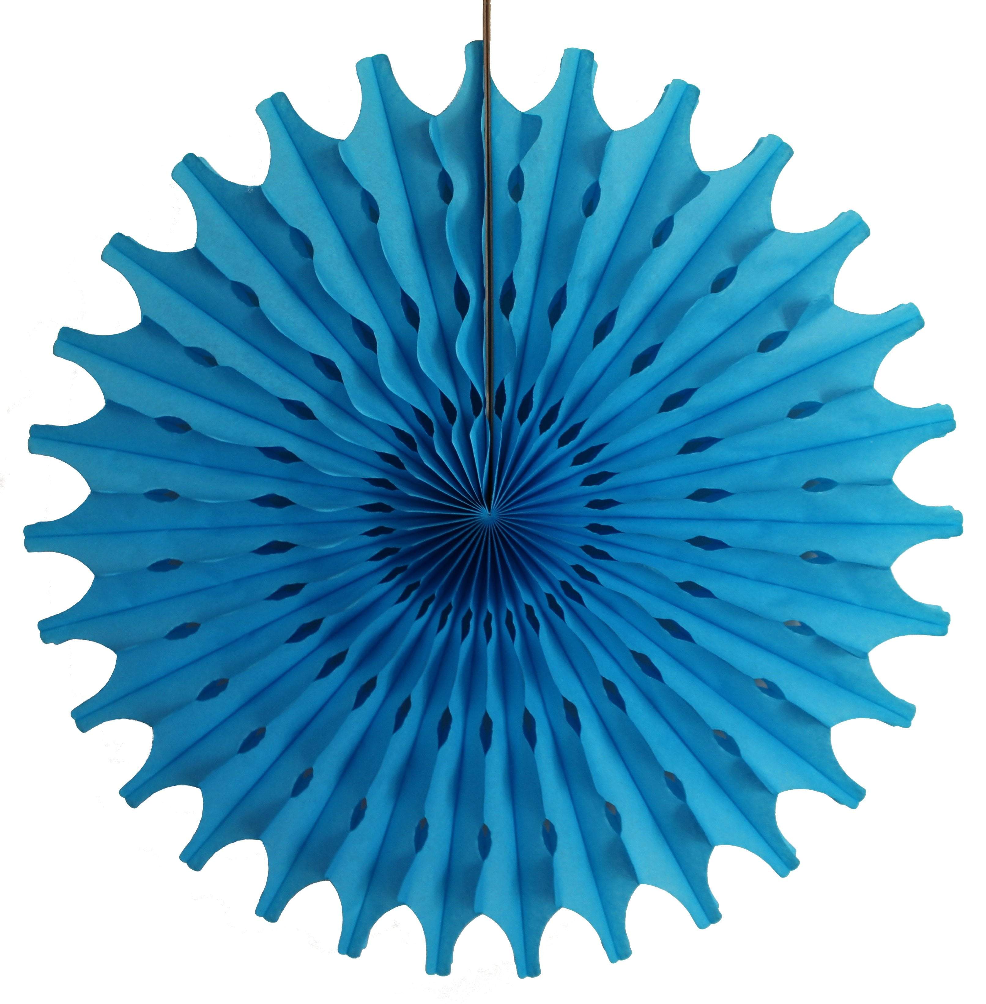 Turquoise Tissue Paper Fan 18" | The Party Darling
