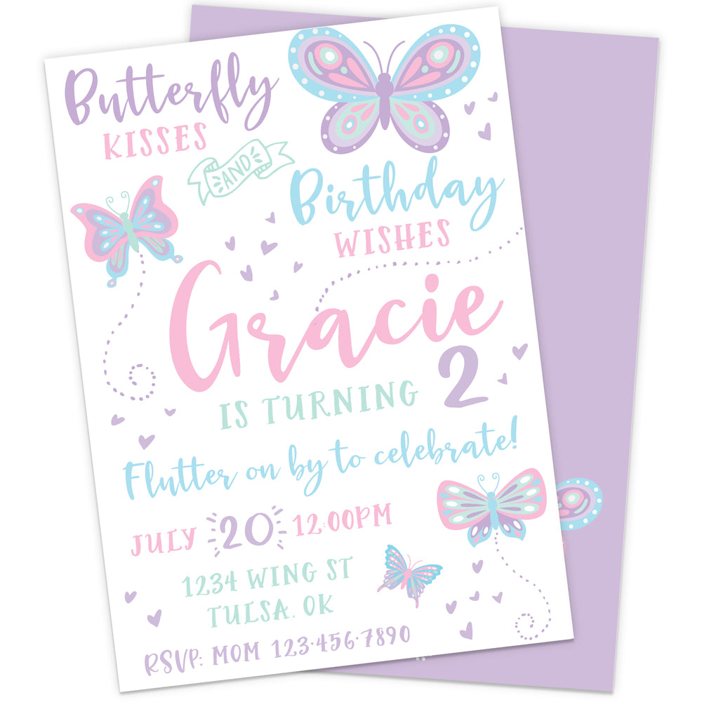 Butterfly Birthday Invitations Printable Butterfly Birthday Party
