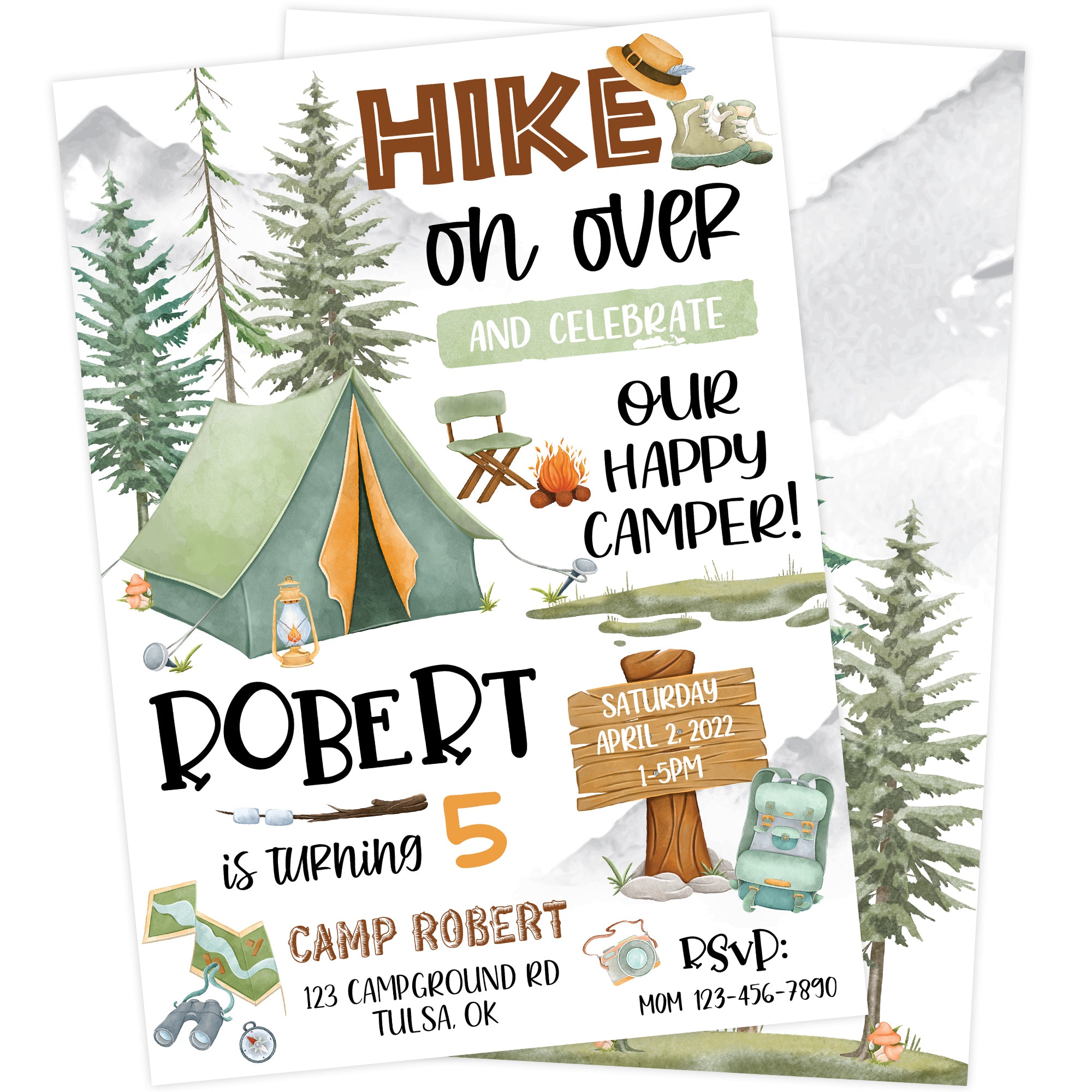 Happy Camper Birthday Party Invitation | The Party Darling