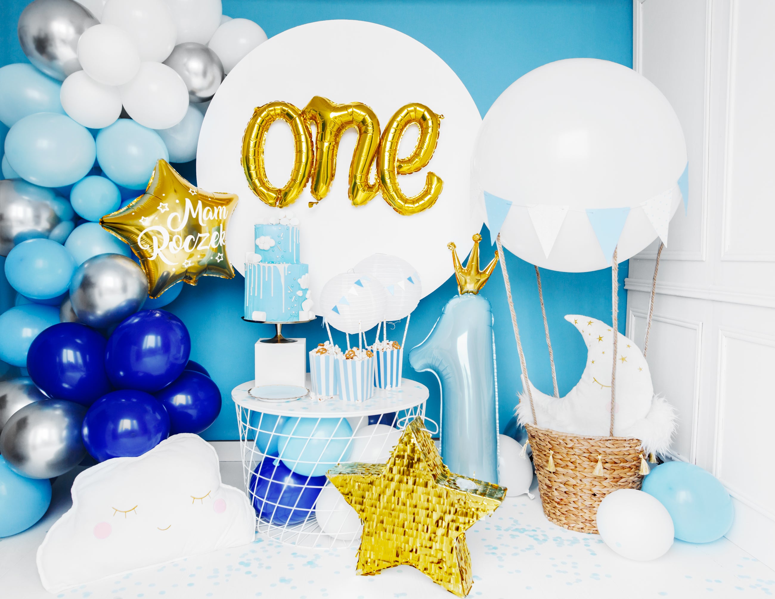 Light Blue Foil Number 1 Balloon 35.5in | The Party Darling