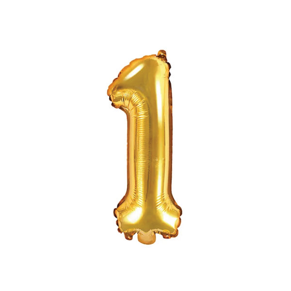 Air-Filled Gold Number 1 Balloon 14in | The Party Darling
