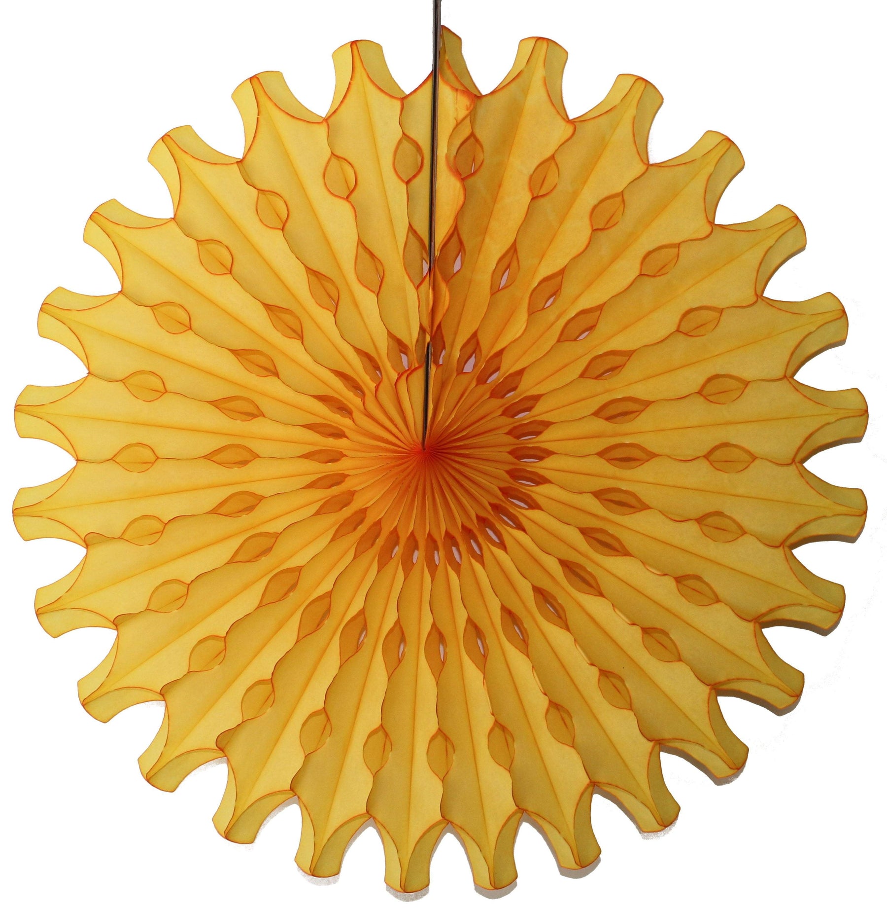 Golden Yellow Tissue Paper Fan 18" | The Party Darling