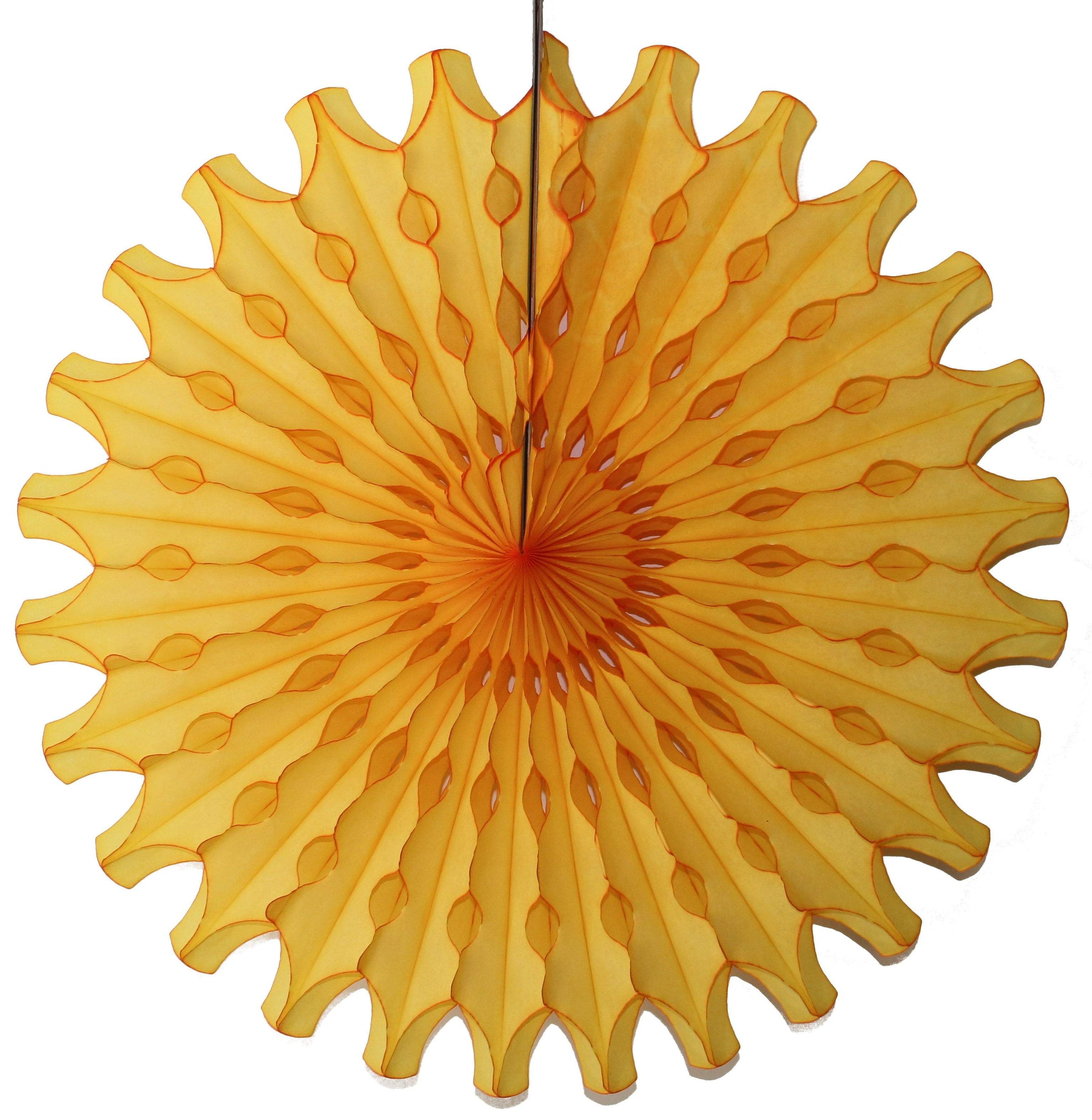 Golden Yellow Tissue Paper Fan 18" | The Party Darling