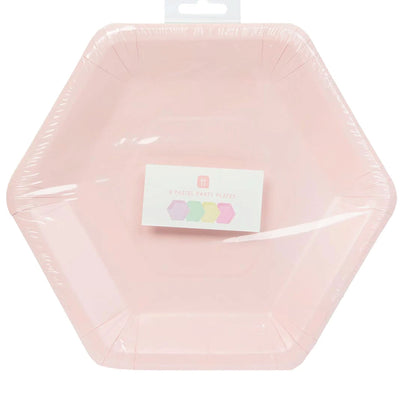 Pastel Hexagonal Dinner Plates 8ct | The Party Darling