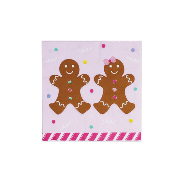 Pink Gingerbread House Lunch Napkins 24ct | The Party Darling