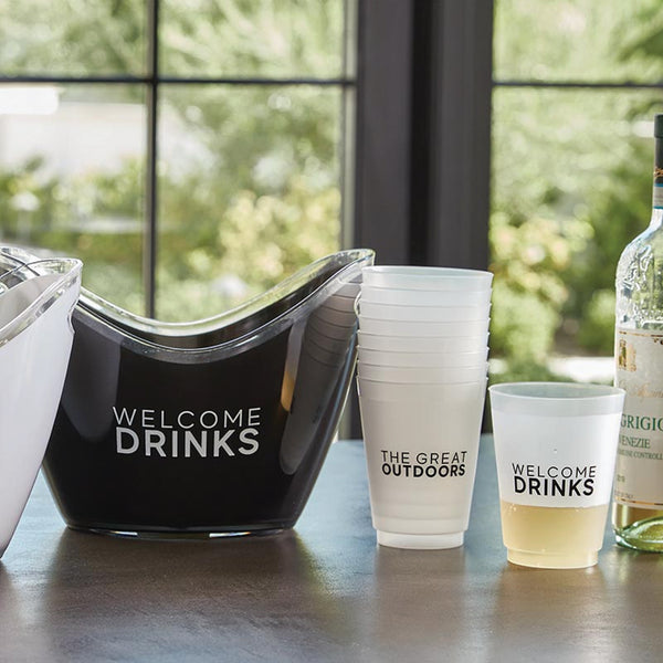 Welcome Drinks Frosted Plastic Cups 8ct | The Party Darling