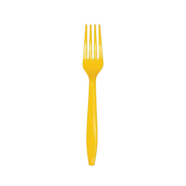 Yellow Plastic Forks Service for 24 | The Party Darling