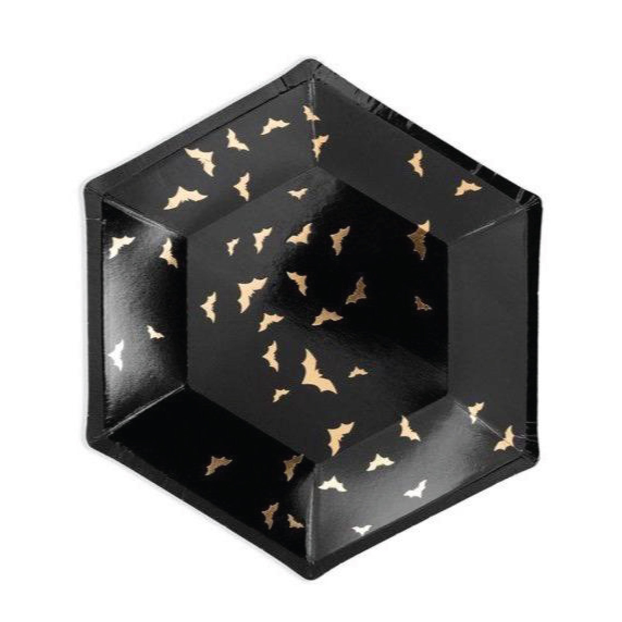 Metallic Gold Bat Dessert Plates 6ct | The Party Darling