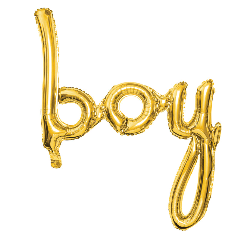 Gold Boy Letter Balloon Banner | Baby Shower | The Party Darling