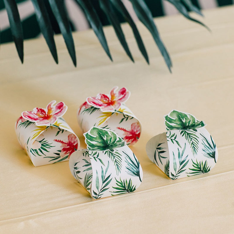 Mini Tropical Palm Leaf Favor Boxes 10ct | The Party Darling