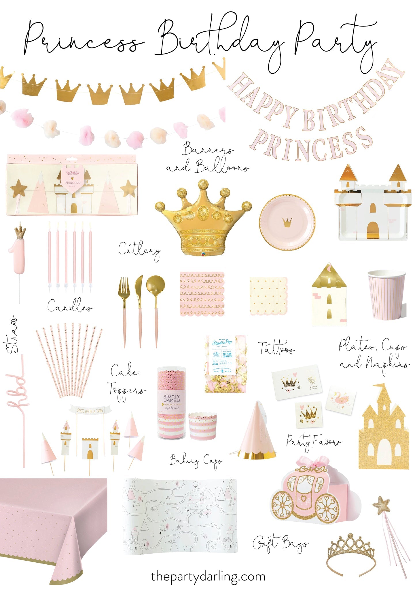 Princess Party Supplies - Fairytale Birthday Decor - The Party Darling