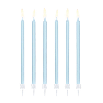 Tall Light Blue Birthday Candles 12ct | The Party Darling